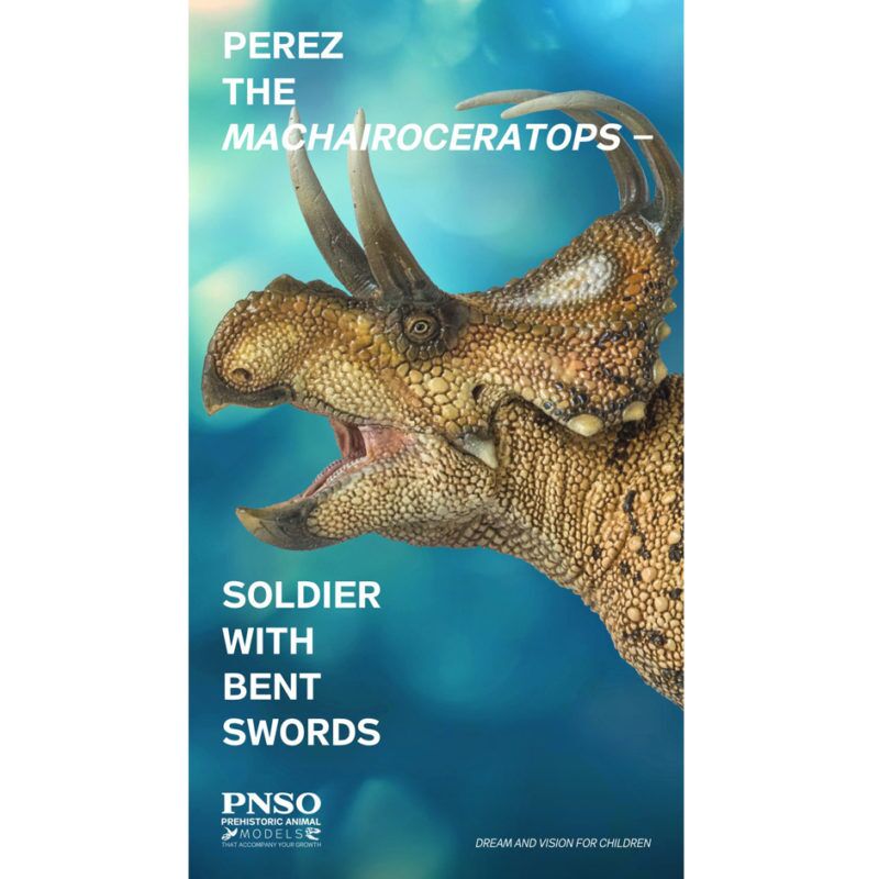 PNSO Perez the Machairoceratops Dinosaur Model - Everything Dinosaur